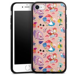 DeinDesign iPhone SE (2020) Handy Slim Case extra d&uuml;nn Silikon Handyh&uuml;lle schwarz H&uuml;lle Alice In Wonderland Muster Disney Silikon Slim Case