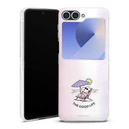 DeinDesign Galaxy Z Flip 6 Handy Hard Case Schutzh&uuml;lle transparent Smartphone Handy H&uuml;lle Snoopy Official Licensed Product Peanuts Hard Case