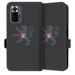 DeinDesign Xiaomi Redmi Note 10 Pro Handy Klapph&uuml;lle Handyh&uuml;lle aus Kunst Leder schwarz Flip Case Olympique Lyonnais Olympique Lyon Ol Sideflip mit langer Lasche