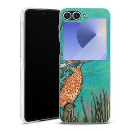 DeinDesign Galaxy Z Flip 7 FE Handy Hard Case Schutzh&uuml;lle transparent Smartphone Handy H&uuml;lle Bird Painting Animals Hard Case