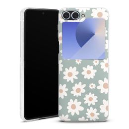 DeinDesign Galaxy Z Flip 6 Handy Hard Case Schutzh&uuml;lle transparent Smartphone Handy H&uuml;lle Daisy Muster Flowers Hard Case
