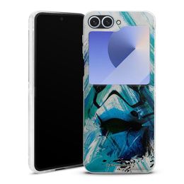 DeinDesign Galaxy Z Flip 6 Handy Hard Case Schutzh&uuml;lle transparent Smartphone Handy H&uuml;lle Colourful Star Wars Stormtrooper Hard Case