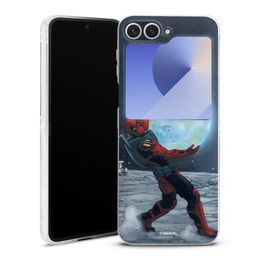 DeinDesign Galaxy Z Flip 6 Handy Hard Case Schutzh&uuml;lle transparent Smartphone Handy H&uuml;lle Marvel Moon Deadpool Hard Case