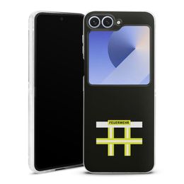 DeinDesign Galaxy Z Flip 6 Handy Hard Case Schutzh&uuml;lle transparent Smartphone Handy H&uuml;lle Fire Fighter Fire Fighters Job Hard Case