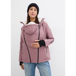 bonprix Kuschelige 3-in-1 Umstandsjacke und Tragejacke, rot, Gr.52, Kuschelig mit Teddyfleece gef&uuml;tterte Jacke f&uuml;r die Schwangerschaft und danach