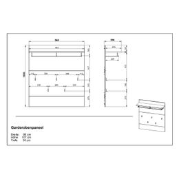 Tchibo - Garderobenpaneel &raquo;Arluno&laquo; - 96x30x107cm - braun - Holz