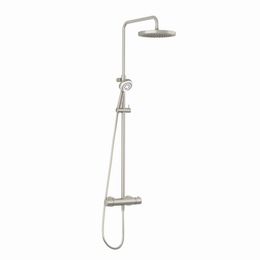 Kludi Thermostat-Dual-Shower-System 68082N5-00 mit Kopf- und Handbrause, stainless brushed nickel