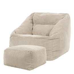 Icon Sitzsack, Beige, Textil, 340 L, 1-Sitzer, Freiform, 97x73x84 cm, Hergestellt in Deutschland, Oeko-Tex&reg; Standard 100, Reach, Wohnzimmer, Hocker, Sitzs&auml;cke, XXL Sitzs&auml;cke