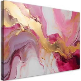 FEEBY Wandbild, Pink, Textil, Abstrakt, Rechteckig, 60x40 cm, Bilder und Zubeh&ouml;r, Wandbilder, Leinwandbilder