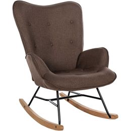 CLP Schaukelstuhl, Braun, Metall, 71x98x88 cm, Wohnzimmer, Sessel, Schaukelst&uuml;hle