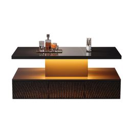 Flieks Couchtisch, Schwarz, Holz, 60.96x15.24x112.4 cm, Wohnzimmer, Wohnzimmertische, Couchtische