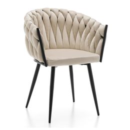 NEW HOME Stuhl, Beige, Wei&szlig;, Metall, 60x83x55 cm, Esszimmer, St&uuml;hle, Esszimmerst&uuml;hle, Vierfu&szlig;st&uuml;hle