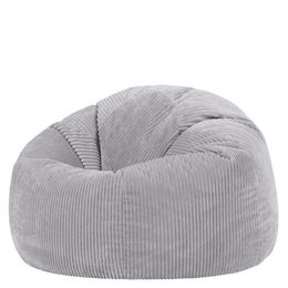 Icon Sitzsack, Grau, Textil, 200 L, 1-Sitzer, Rund, 85x50x85 cm, Hergestellt in Deutschland, Oeko-Tex&reg; Standard 100, Reach, Wohnzimmer, Hocker, Sitzs&auml;cke, XXL Sitzs&auml;cke