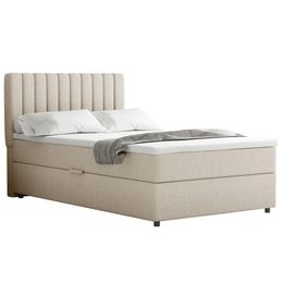 Homesy Boxbett, Beige, Holz, Mode, H3, 120x200 cm, Oeko-Tex&reg; Standard 100, Schlafzimmer, Betten, Boxspringbetten