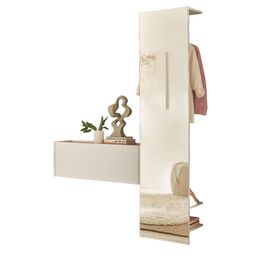 Furn.Design Garderoben-Set, Wei&szlig;, Eiche Wotan, Holzwerkstoff, Glas, Metall, Nachbildung,Eiche, Uni, Holz Optik, 150x200x30 cm, Garderobe, Garderoben-Sets & Serien, Garderoben-Sets