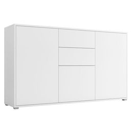 Mirjan24 Kommode, Wei&szlig;, Kunststoff, 2 Schubladen, Rechteckig, 141x93x41 cm, Wohnzimmer, Kommoden & Sideboards, Kommoden