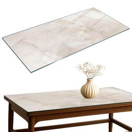 Tulup Tischplatte, Creme, Glas, 140x70x0.4 cm, Esszimmer, Tische, Esstische, Tischsysteme, Tischplatte