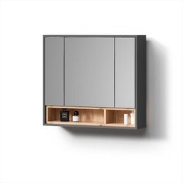 Livinity&reg; Badspiegelschrank, Anthrazit, Holzwerkstoff, 6 F&auml;cher, Rechteckig, 80x72x20 cm, Badezimmer, Badezimmerspiegel, Spiegelschr&auml;nke
