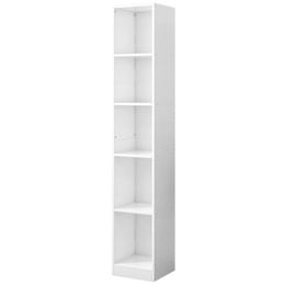 B&uuml;cherregal,, Wei&szlig;, Holzwerkstoff, 25x182x30 cm, Wohnzimmer, Regale, B&uuml;cherregale