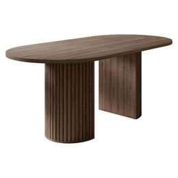 Mirjan24 Esstisch, Nussbaum, Holzwerkstoff, Oval, 185x75x90 cm, Esszimmer, Tische, Esstische