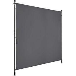 TecTake Klemmmarkise, Dunkelgrau, Kunststoff, 158x310 cm, CE, Sonnen- & Sichtschutz, Sichtschutz Garten, Balkon Sichtschutze