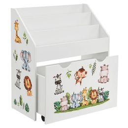 Juskys B&uuml;cherregal, Wei&szlig;, Holz, 1 Schubladen, 63x70x30 cm, Kinder- & Jugendzimmer, Kinderm&ouml;bel, Kinderregale