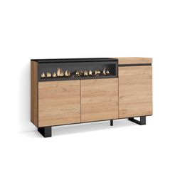 Skraut Home Sideboard, Mehrfarbig, Holzwerkstoff, Rechteckig,Rechteckig, 150x87x35 cm, Wohnzimmer, Kommoden & Sideboards, Sideboards