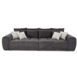 luma-home Big-Sofa, Anthrazit, Metall, 4-Sitzer, F&uuml;llung: Polyurethan (Pur), einzeln stellbar,Rechteckig, 306x86x134 cm, Wohnzimmer, Sofas & Couches, Sofas, Bigsofas