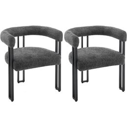 WOLTU Esszimmerstuhl, Dunkelgrau, Metall, U-Form, 61.5x72x51.5 cm, Esszimmer, St&uuml;hle, Esszimmerst&uuml;hle, Armlehnenst&uuml;hle