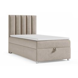 Best For Home Boxbett, Beige, Holz, H&ouml;he ca. 18 cm, Rechteckig, 70x200 cm, Schlafzimmer, Betten, Boxspringbetten
