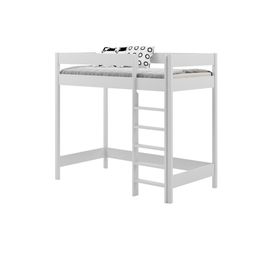 Lukdom Hochbett, Wei&szlig;, Holzwerkstoff, 90x200 cm, Kinder- & Jugendzimmer, Kinderm&ouml;bel, Kinderbetten, Hochbetten