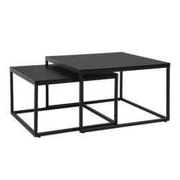 Home Collective Couchtisch, Schwarz, Holzwerkstoff, Quadratisch, 70x42x70 cm, Wohnzimmer, Wohnzimmertische, Couchtische