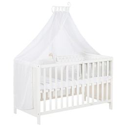 Roba Babybett, Wei&szlig;, Holzwerkstoff, Rechteckig, 60x120 cm, Babym&ouml;bel, Babybetten, Gitterbett