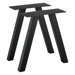 [en.casa] Tischgestell-Set, Schwarz, Metall, 40x40x12 cm, Esszimmer, Tische, Esstische, Tischsysteme, Tischgestell