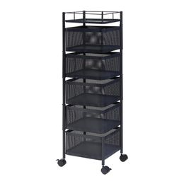[en.casa] Rollwagen, Schwarz, Metall, Rollen, 27x94.5x27 cm, Esszimmer, Servierwagen