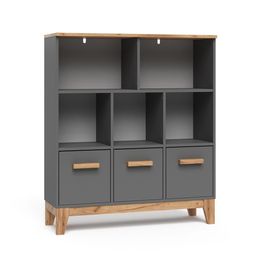 Vitalispa Kinderregal, Grau, Eiche Artisan, Holzwerkstoff, 8 F&auml;cher, Rechteckig, 98.4x113.4x32.6 cm, Kinder- & Jugendzimmer, Kinderm&ouml;bel, Kinderregale