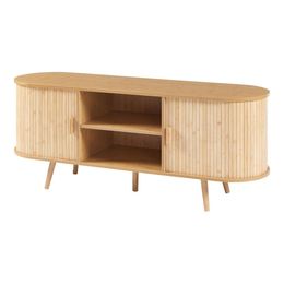 [en.casa] Lowboard, Natur, Holz, 140x56x40 cm, Wohnzimmer, Wohnw&auml;nde, Lowboards, Lowboards stehend