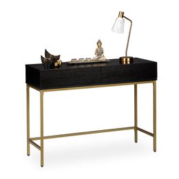 Relaxdays Konsolentisch, Mehrfarbig, Holzwerkstoff, Metall, 110x80x40 cm, Wohnzimmer, Wohnzimmertische, Konsolentische