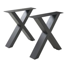 [en.casa] Tischgestell-Set, Schwarz, Metall, 40x42x10 cm, Esszimmer, Tische, Esstische, Tischsysteme, Tischgestell