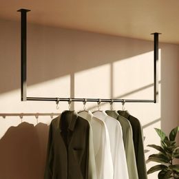 CLP Kleiderst&auml;nder, Schwarz, Schwarz, Metall, 100x60x7 cm, Garderobe, Garderobenst&auml;nder