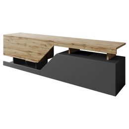 Mirjan24 Tv-Element, Anthrazit, Holzwerkstoff, Holz Optik, Rechteckig, 160x47x35 cm, Wohnzimmer, Wohnw&auml;nde, Lowboards, Lowboards stehend