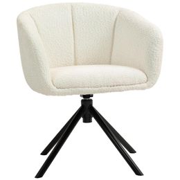HOMCOM Armlehnenstuhl, Creme, Kunststoff, 58.5x78.5x59 cm, Esszimmer, St&uuml;hle, Esszimmerst&uuml;hle, Armlehnenst&uuml;hle