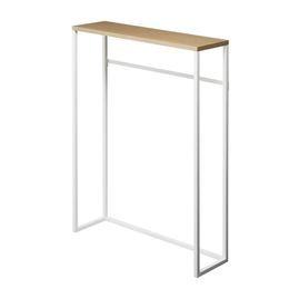 Yamazaki Konsolentisch, Wei&szlig;, Metall, Echtholz, 18.5x80.5x19 cm, Wohnzimmer, Wohnzimmertische, Konsolentische