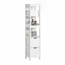 sobuy Hochschrank, Wei&szlig;, Holzwerkstoff, 30x145x30 cm, Badezimmer, Badezimmerschr&auml;nke, Midischr&auml;nke