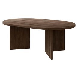 Mirjan24 Couchtisch, Nussbaum, Holzwerkstoff, Oval, 110x42x65 cm, Wohnzimmer, Wohnzimmertische, Couchtische