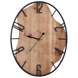 Beliani Wanduhr, Schwarz, Metall, 46x60x0.5 cm, Dekoration, Uhren, Wanduhren
