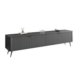 Lookway Tv-Element, Schwarz, Holzwerkstoff, 200x51x38 cm, Wohnzimmer, Wohnw&auml;nde, Lowboards, Lowboards stehend