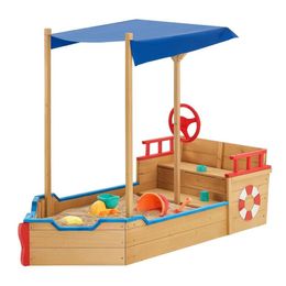 Juskys Sandkasten, Braun, Holz, 70x120x160 cm, Outdoor Spielzeug, Sandk&auml;sten