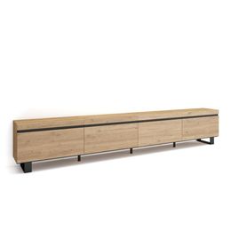 Skraut Home Lowboard,, Eiche, Holzwerkstoff, Rechteckig,Rechteckig, 320x57x35 cm, Wohnzimmer, Wohnw&auml;nde, Lowboards, Lowboards stehend