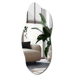 Wallfluent Spiegel, Transparent, Glas, Organisch, 45x100x0.4 cm, Spiegel, Wandspiegel